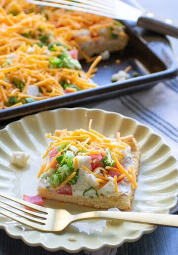 Classic Cold Crescent Roll Veggie Pizza - A Sprinkle and A Splash