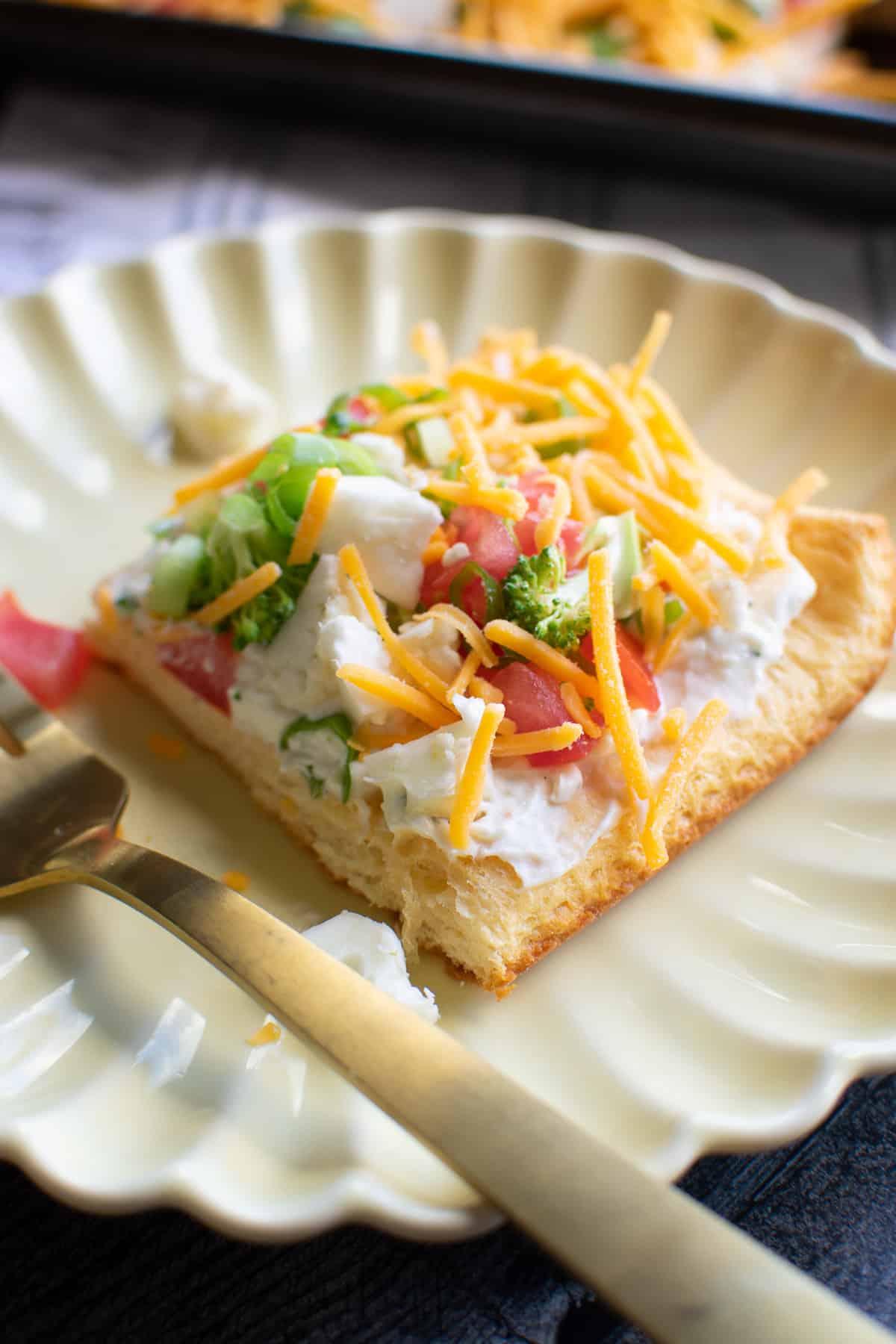 Classic Cold Crescent Roll Veggie Pizza - A Sprinkle and A Splash