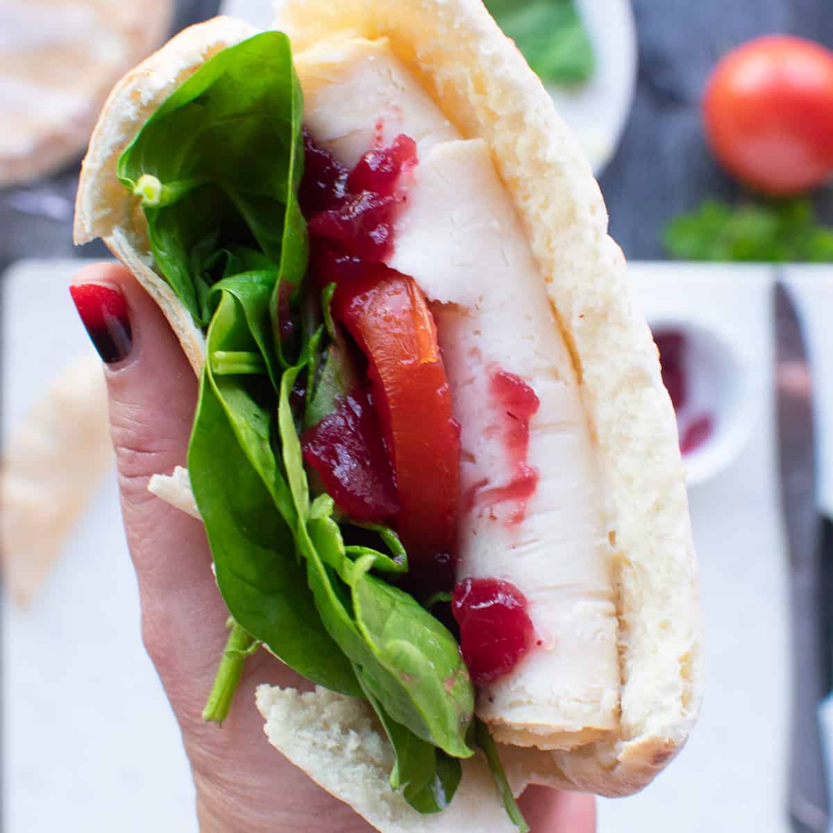 Turkey Sandwich with Cranberry and Cheese - A Sprinkle and A Splash
