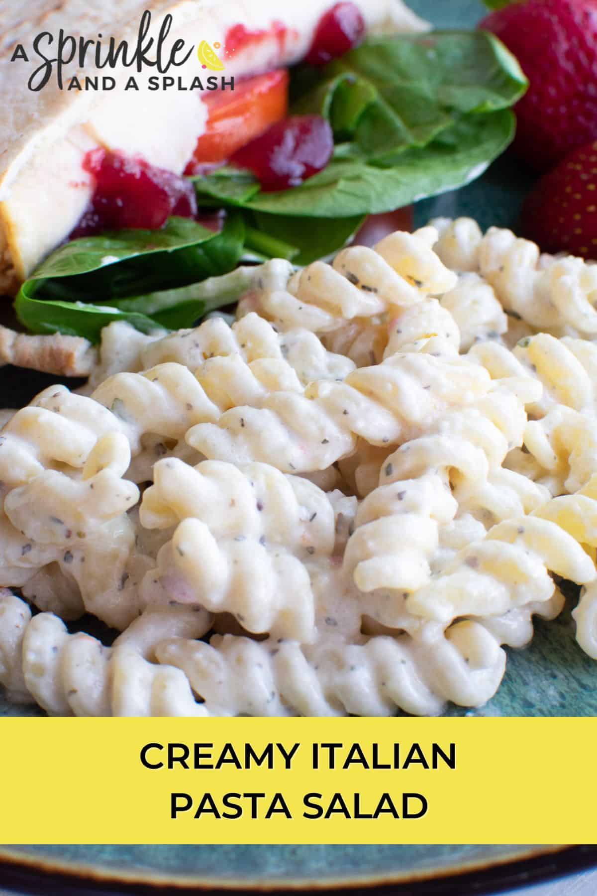 Creamy Italian Pasta Salad (with mayo) - A Sprinkle and A Splash