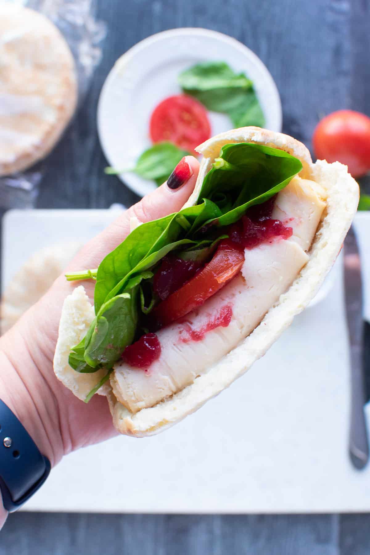 Turkey Sandwich with Cranberry and Cheese - A Sprinkle and A Splash