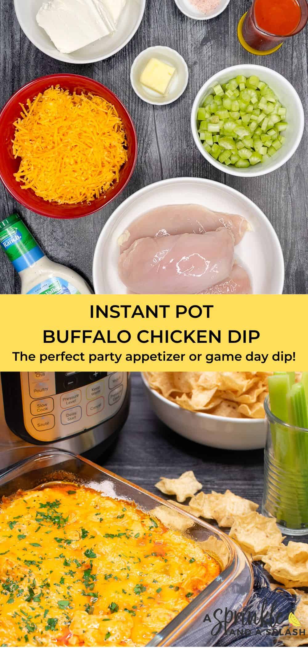 Instant Pot Buffalo Chicken Dip - A Sprinkle and A Splash