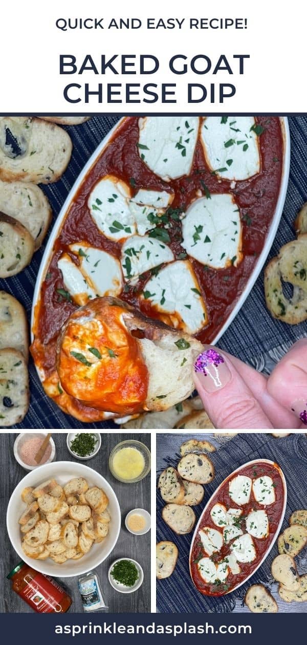 Baked Goat Cheese Dip with Marinara - A Sprinkle and A Splash