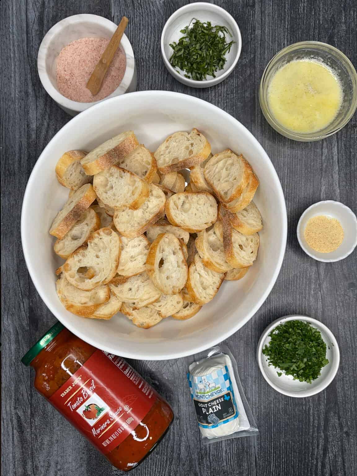 Baked Goat Cheese Dip with Marinara - A Sprinkle and A Splash
